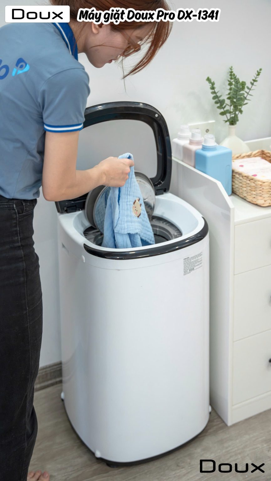 Máy giặt mini Doux Pro DX-1341 giặt sấy khô 4,5kg chính hãng